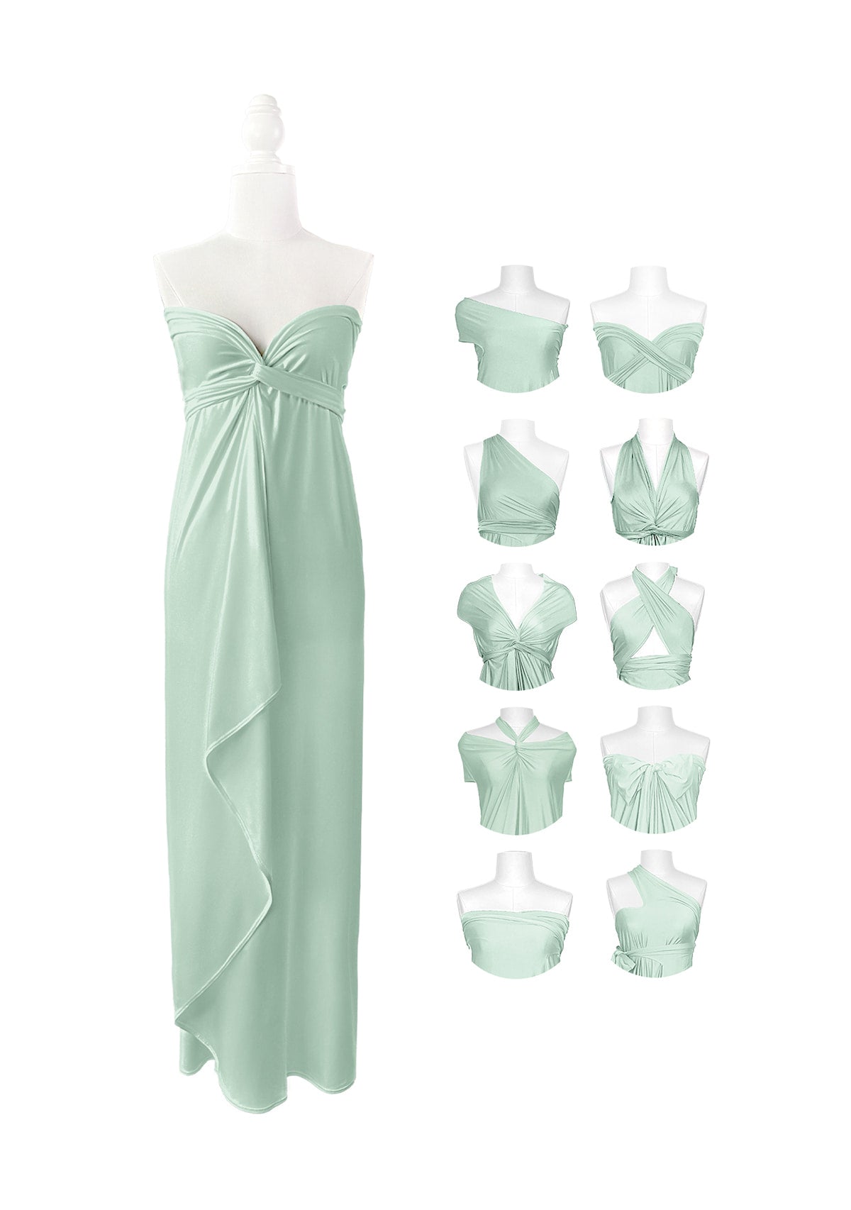 Sage Infinity Beach Dress | One-Size Cover Up with 24 Styles