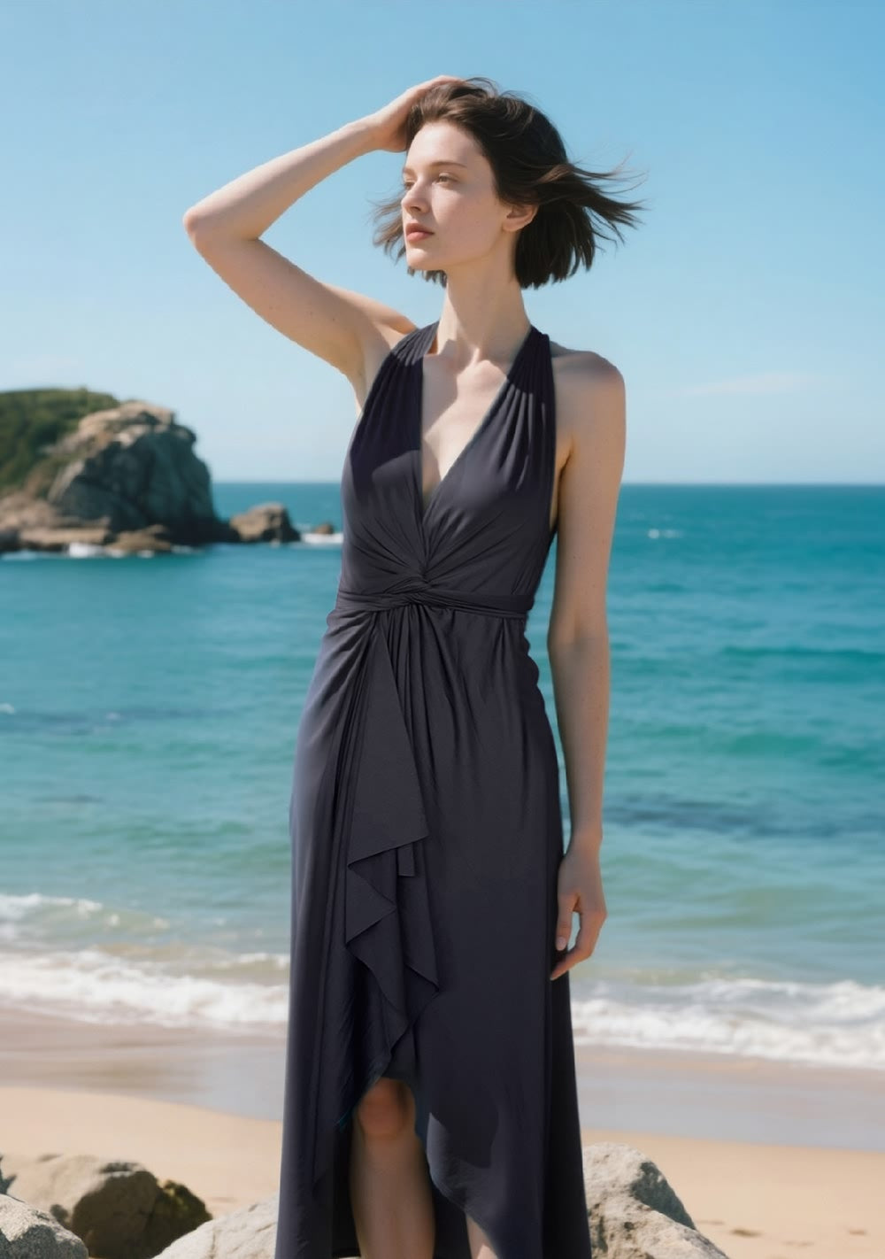 Black Infinity Beach Dress | One-Size Cover Up with 24 Styles